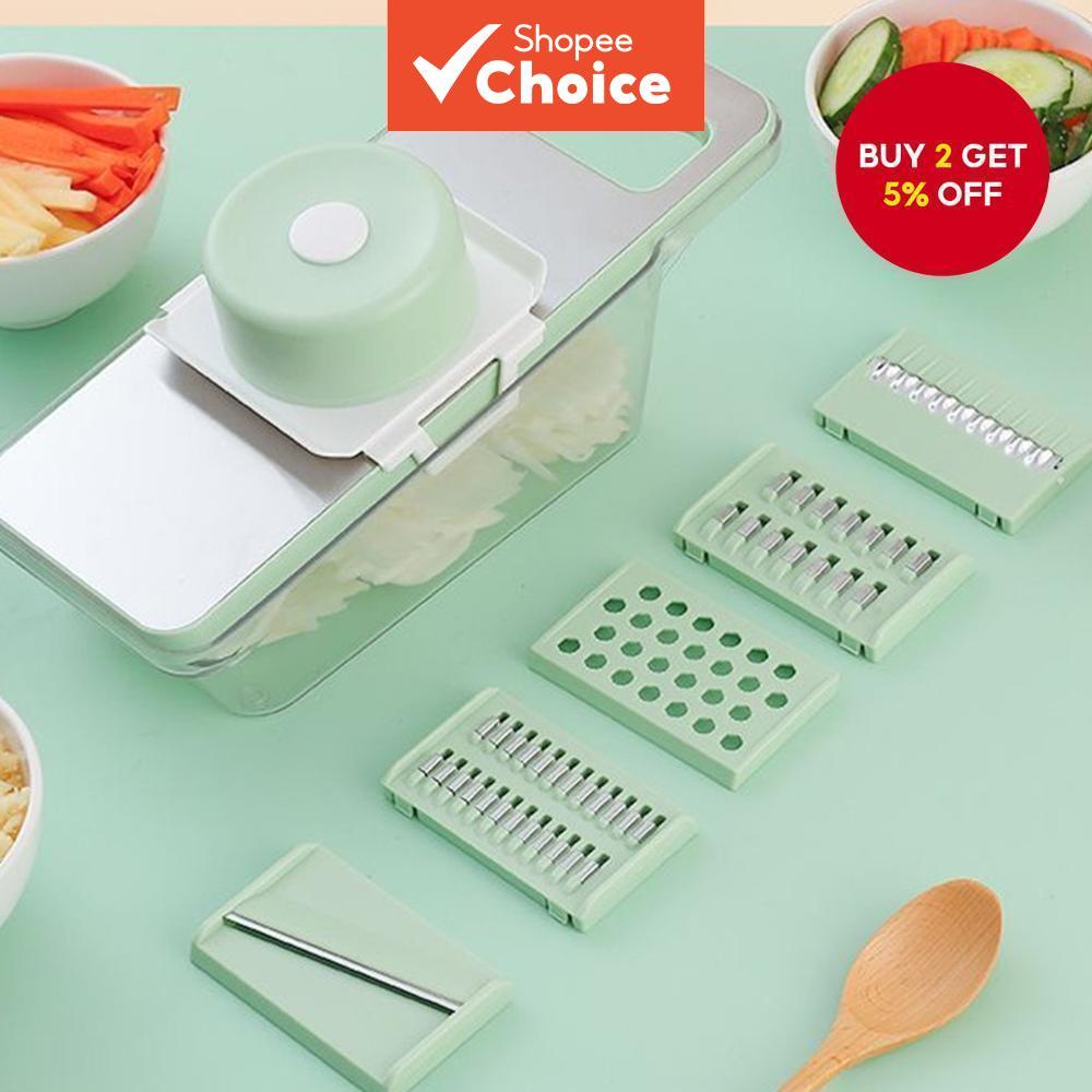 6 in 1 Vegetable Slicer Adjustable Food Slicer Multi-Blade Detachable ...