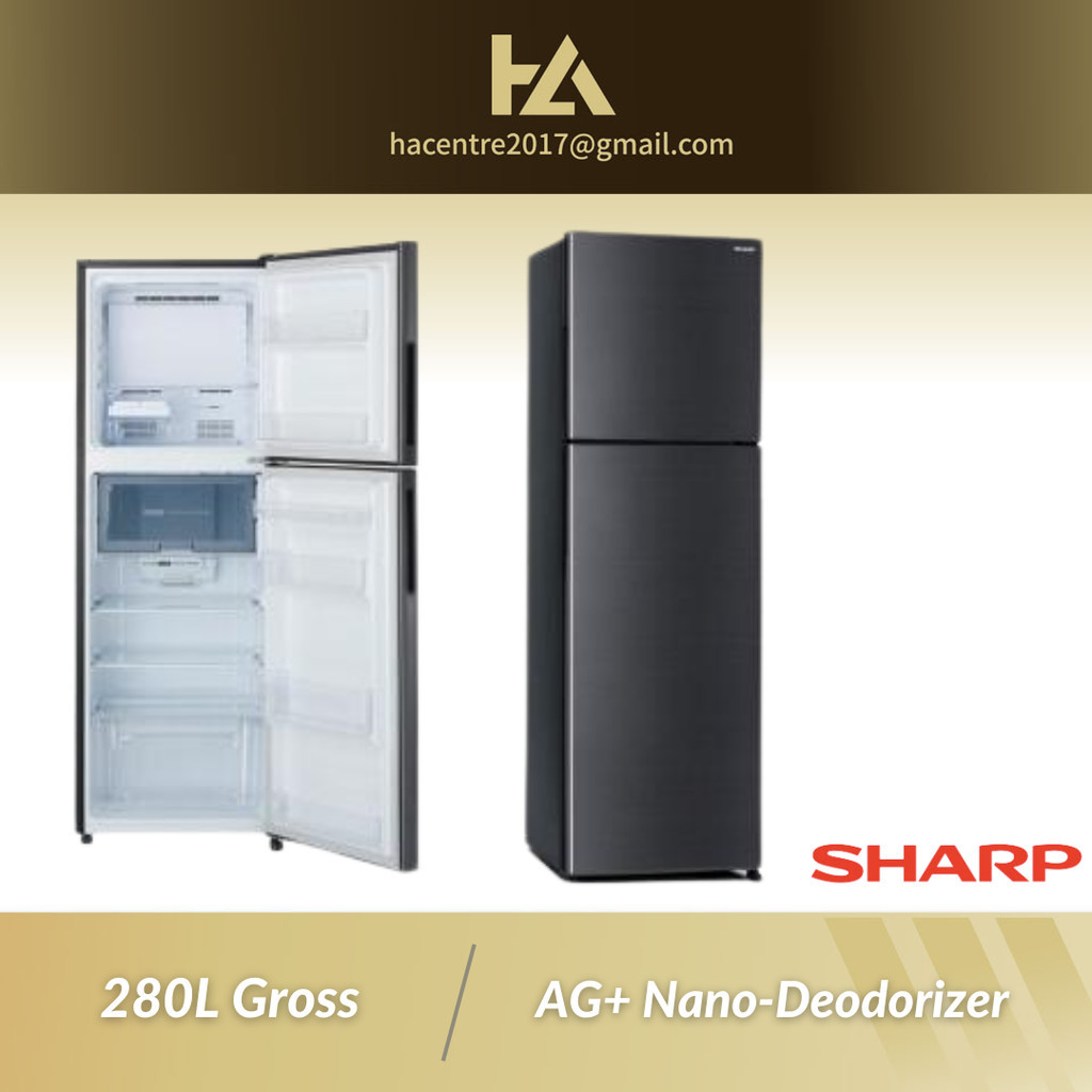 Sharp 280L Two Door Refrigerator SJ287MDS (Dark Grey) | Shopee Malaysia