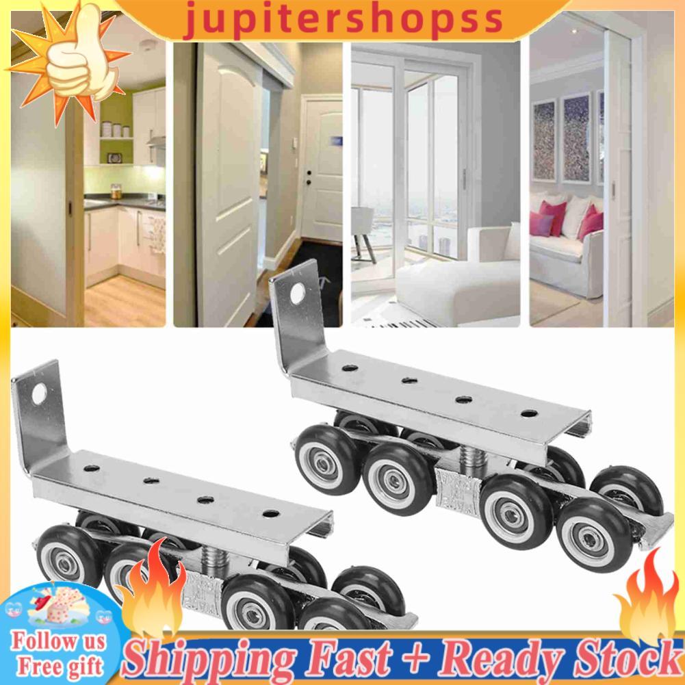 jupitershopss 1 Pair 8 Wheels Sliding Door Rollers Hardware Hanging ...