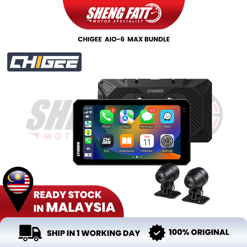 CHIGEE AIO-6 MAX BUNDLE SET MOTORCYCLE DASHCAM SMART RIDING DASHCAM ...