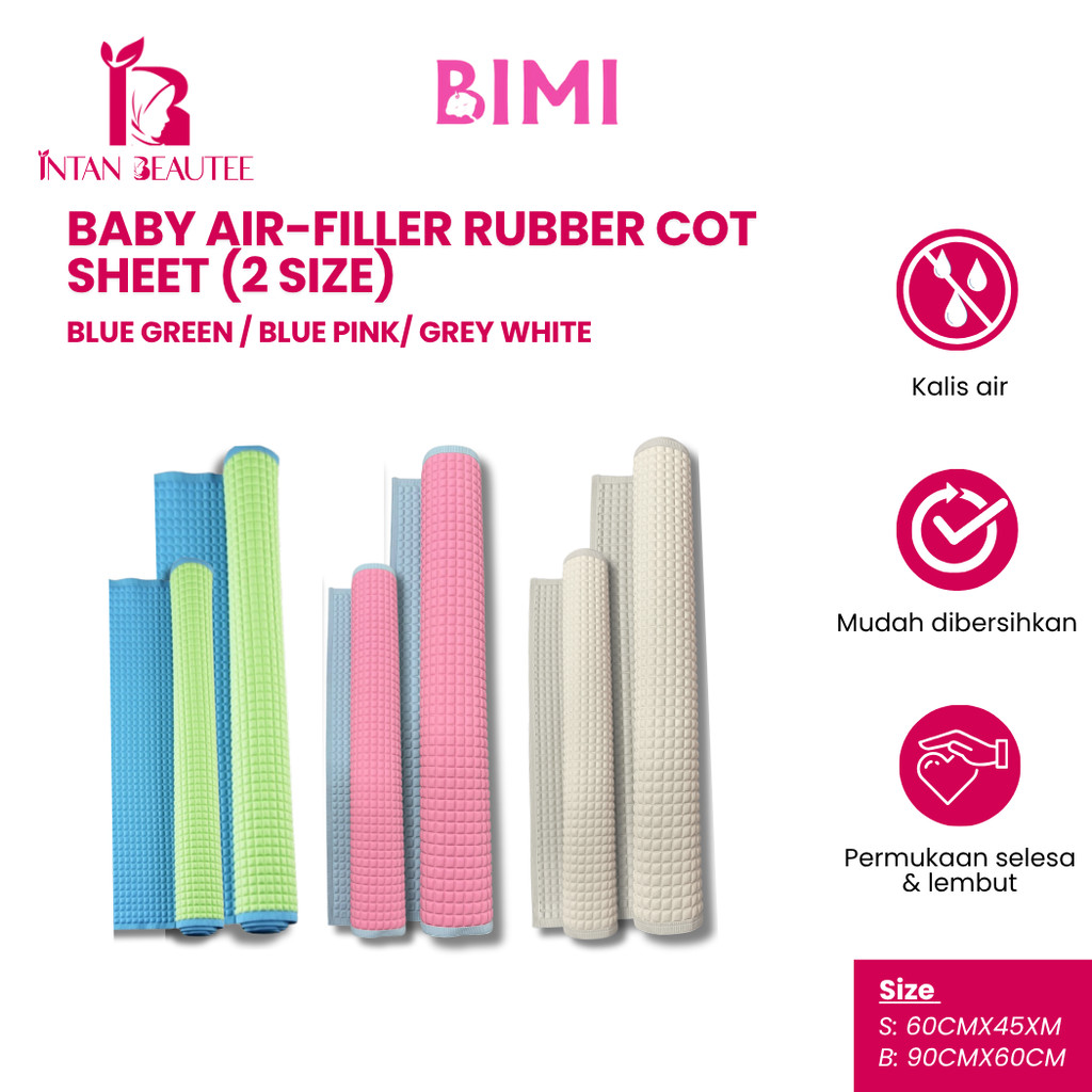 BIMI Baby Air- Filled Rubber Sheet- (S- 45cmx 60cm) (B- 60cmx90cm) Alas ...