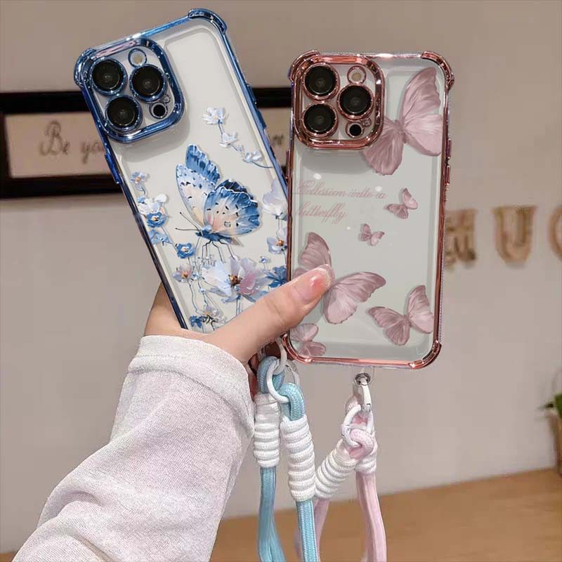 Luxury Butterfly Lanyard Phone CaseFor Honor 400 Pro Magic 7 Lite X8C ...