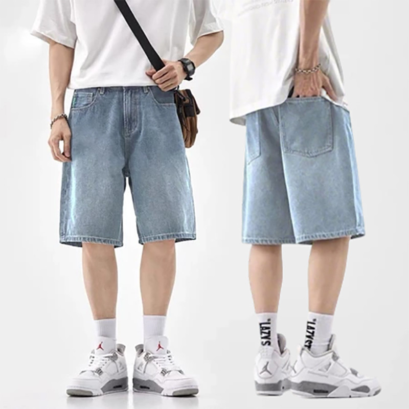 Jeans short pants men Loose Denim Shorts For Men Korean Shorts For ...