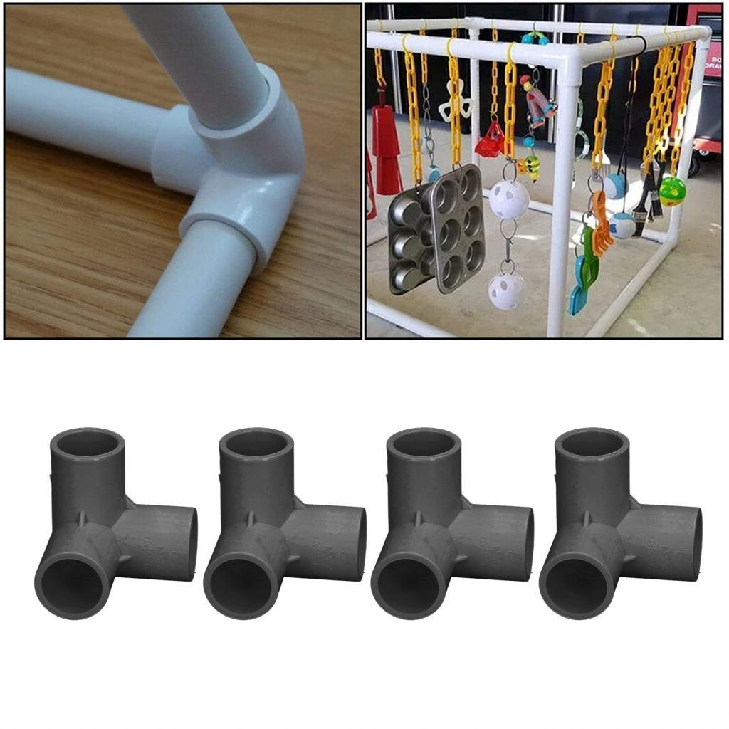 PVC Plastic 3 Way Pipe Fittings Corner Connector 20mm Inner Diameter ...