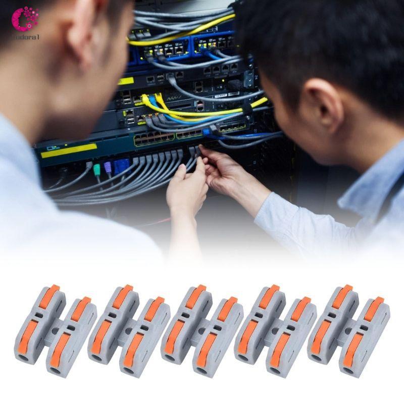 10-Pack 2-Row Connectable Wire Connectors - Quick-Release Orange ...