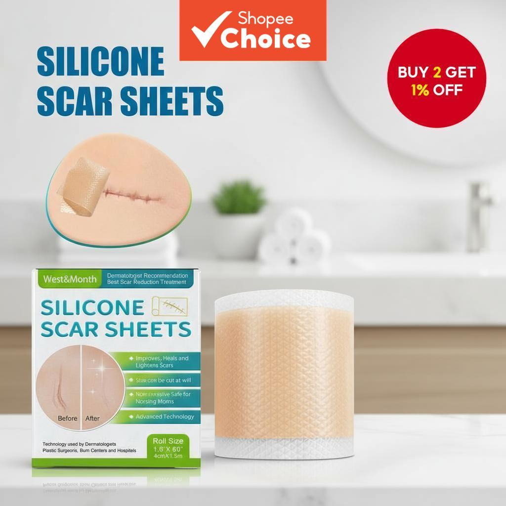 West&Month Silicone Sheets for Scar Repair and Skin Smoothing Lembaran ...