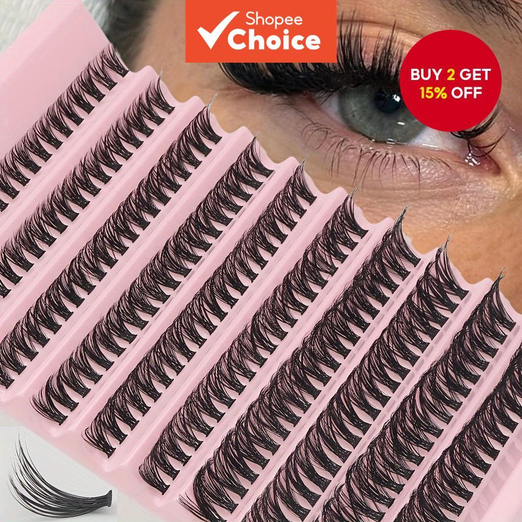 Beginner-Friendly Eyelashes 200 Clusters, Lightweight C-Curl, Easy to ...