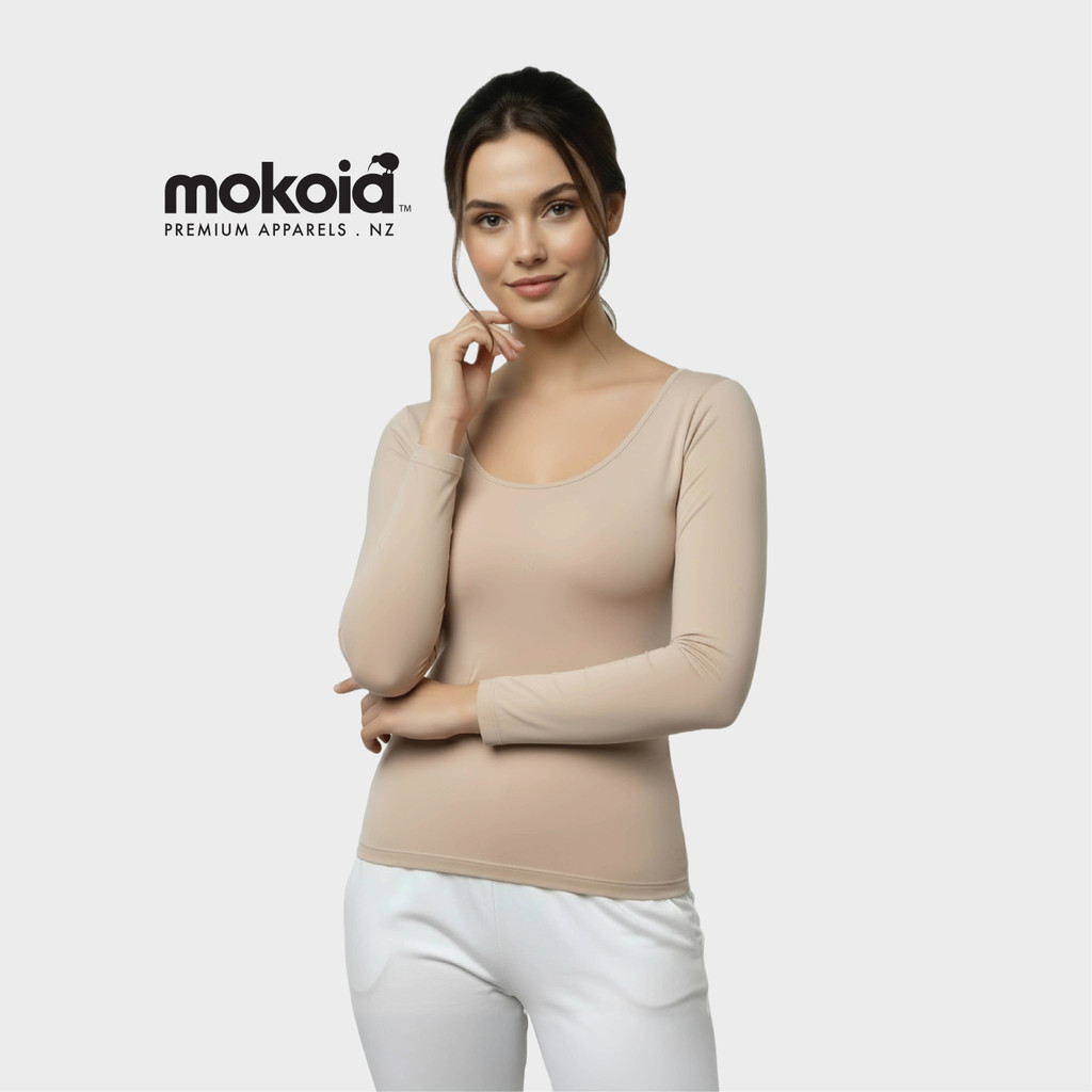 MOKOIA Ice Cool Innerwear -3°C | U Neck | Long Sleeve T Shirt Women ...