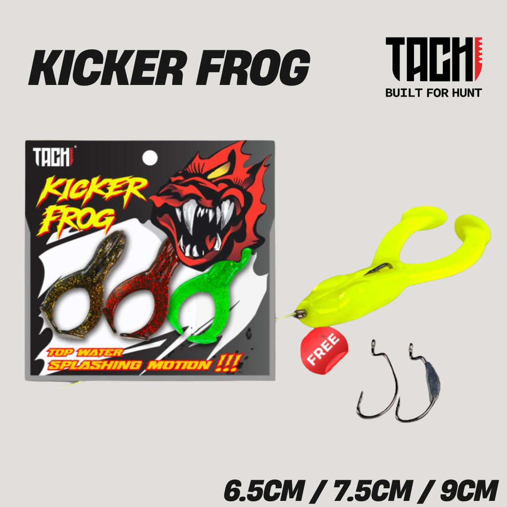 TACHI Kicker Frog 6.5cm 7.5cm 9cm TPE Soft Frog Topwater Floating ...