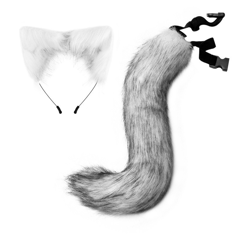 Halloween cos Simulation Fox Plush Tail Costume Accessories Animal Tail ...