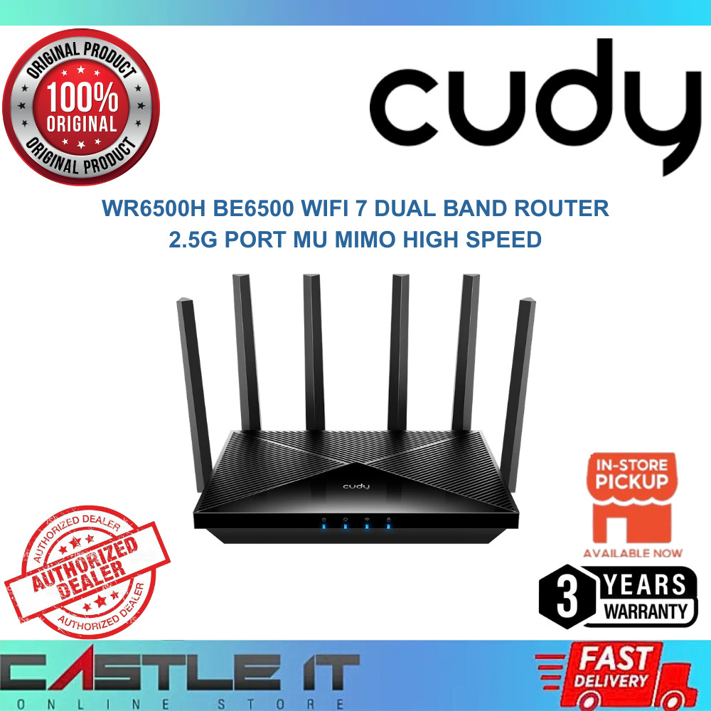 Cudy WR6500H BE6500 WiFi 7 Dual Band Router 2.5G Port MU MIMO High ...