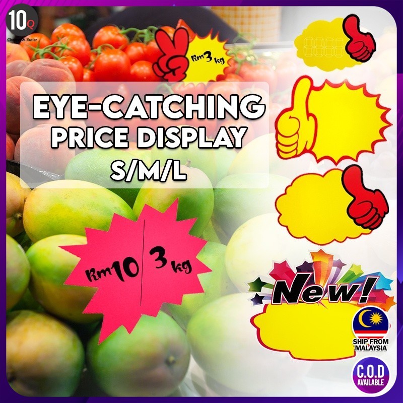 10Q POP Price Tag 10s | Label Harga, Tanda Promosi, Jualan & New ...