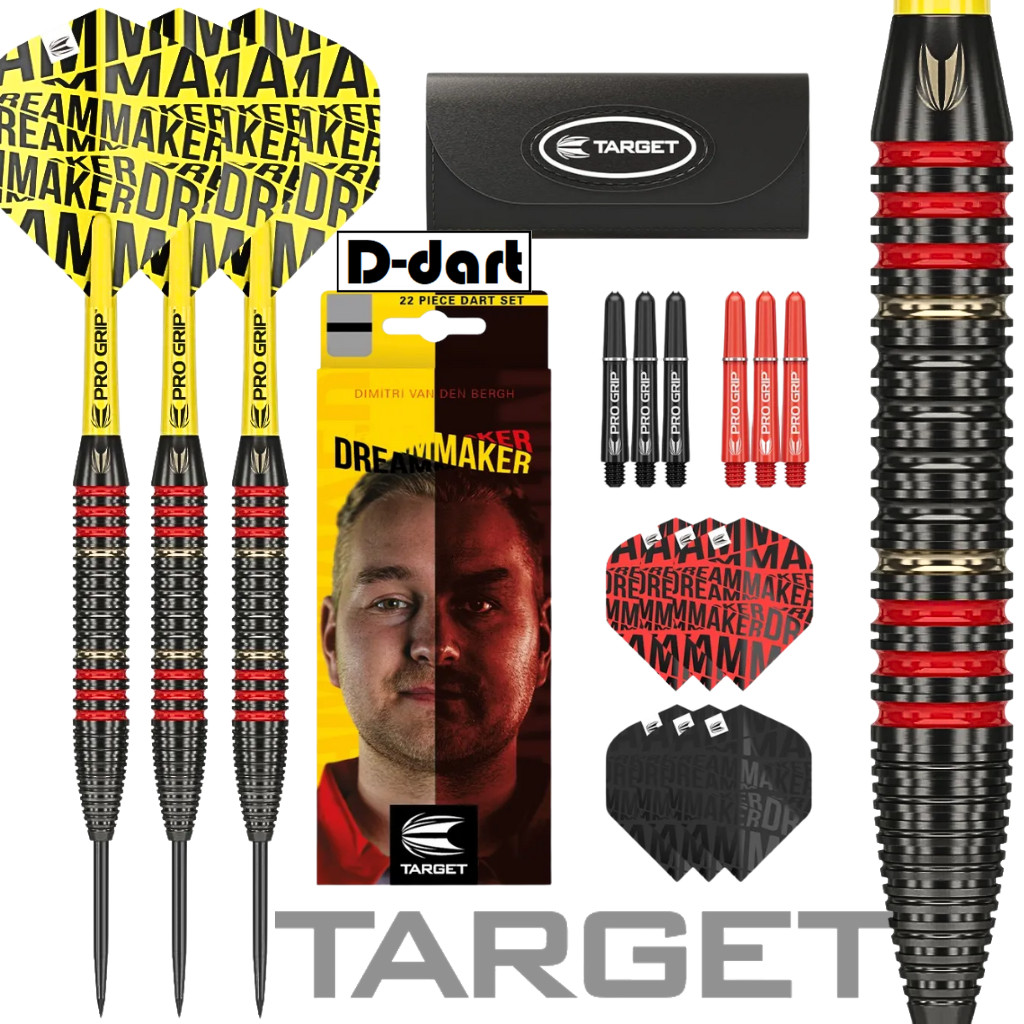 TARGET STEEL TIP DARTS - 22G TEAM PRO DIMITRI VAN DEN BERGH DREAM MAKER ...