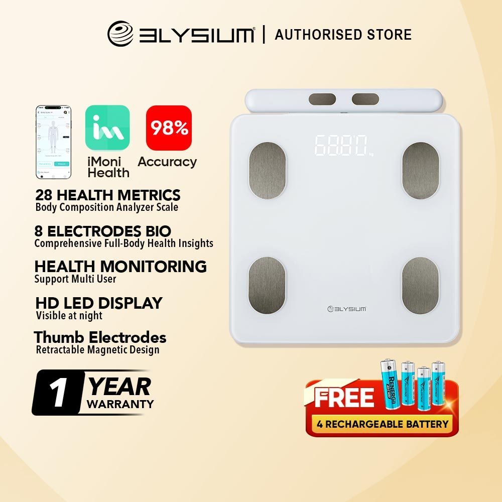 Elysium Elyfit Smart Pro III Bluetooth Digital Smart Body Fat Scale 28 ...