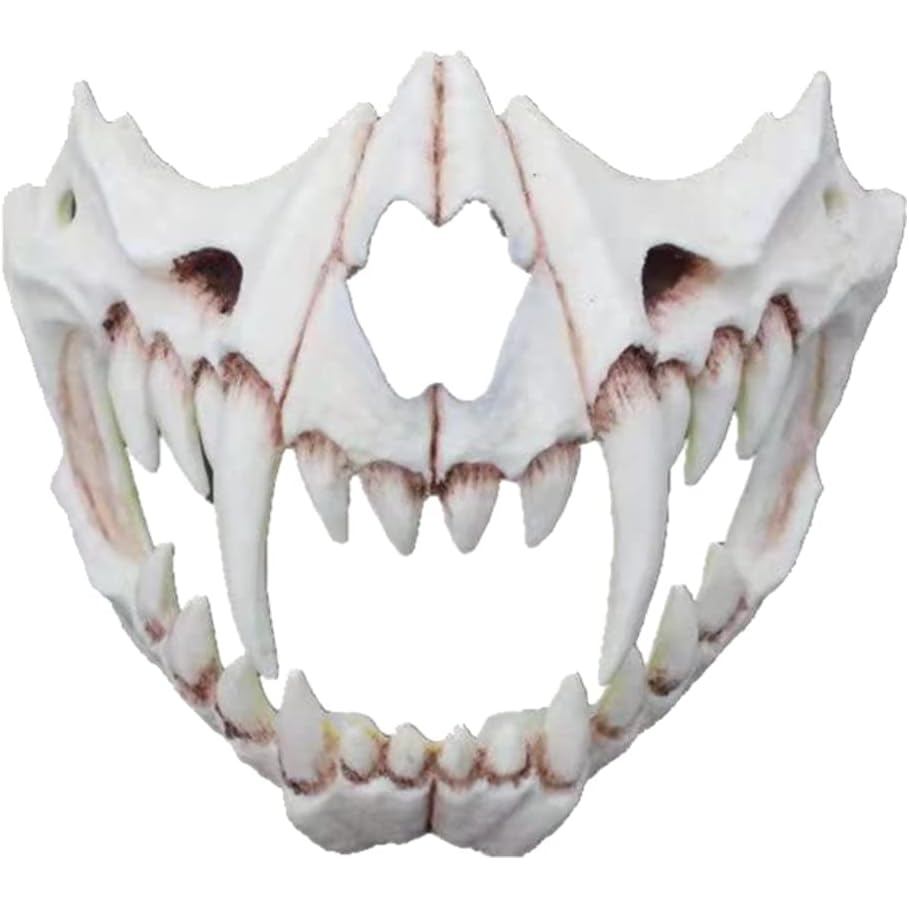 Topeng Separuh Tengkorak Haiwan - Topeng Muka Halloween Oni Jepun untuk ...