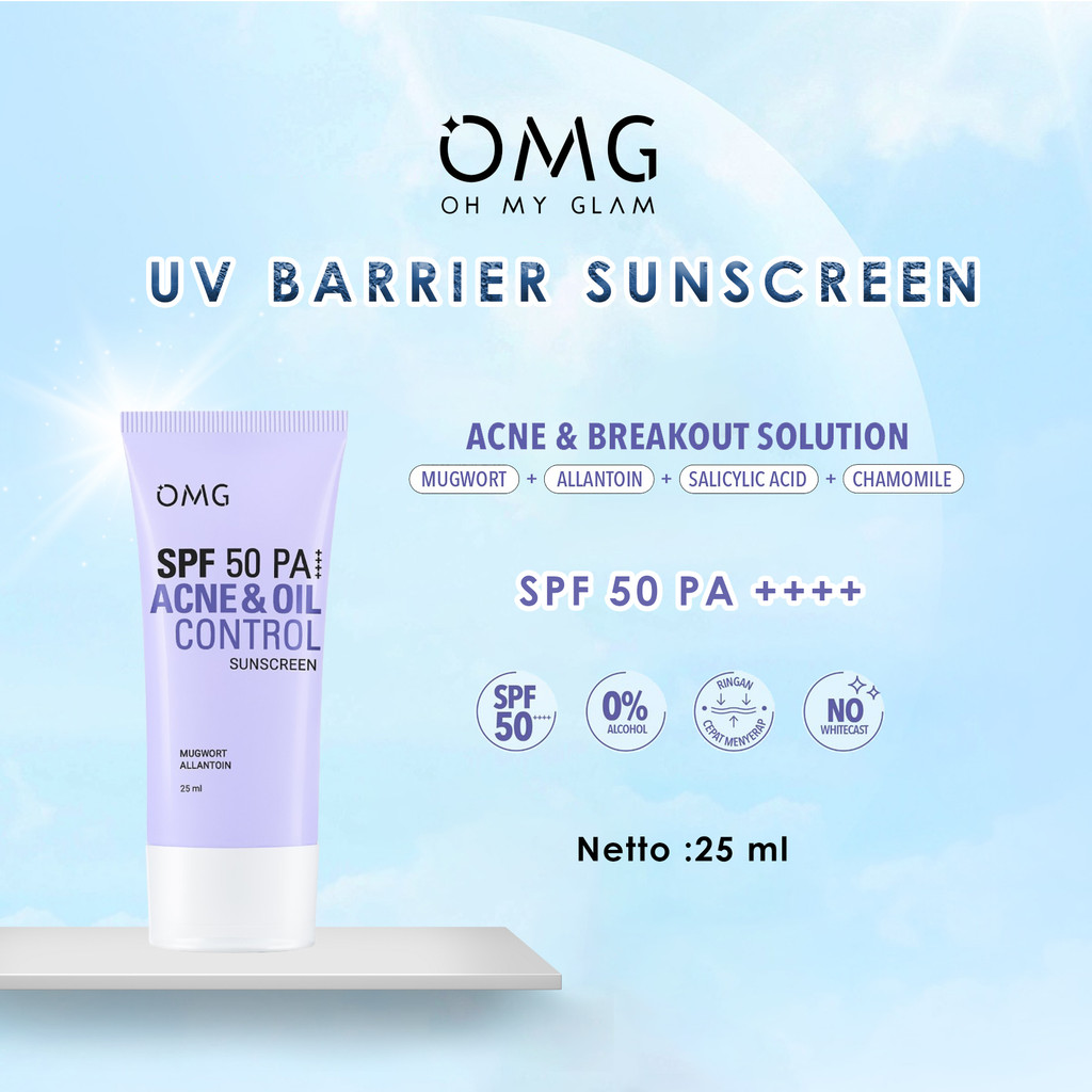 OMG Acne & Oil Control UV Barrier Sunscreen SPF50 PA++++ 25ml ...