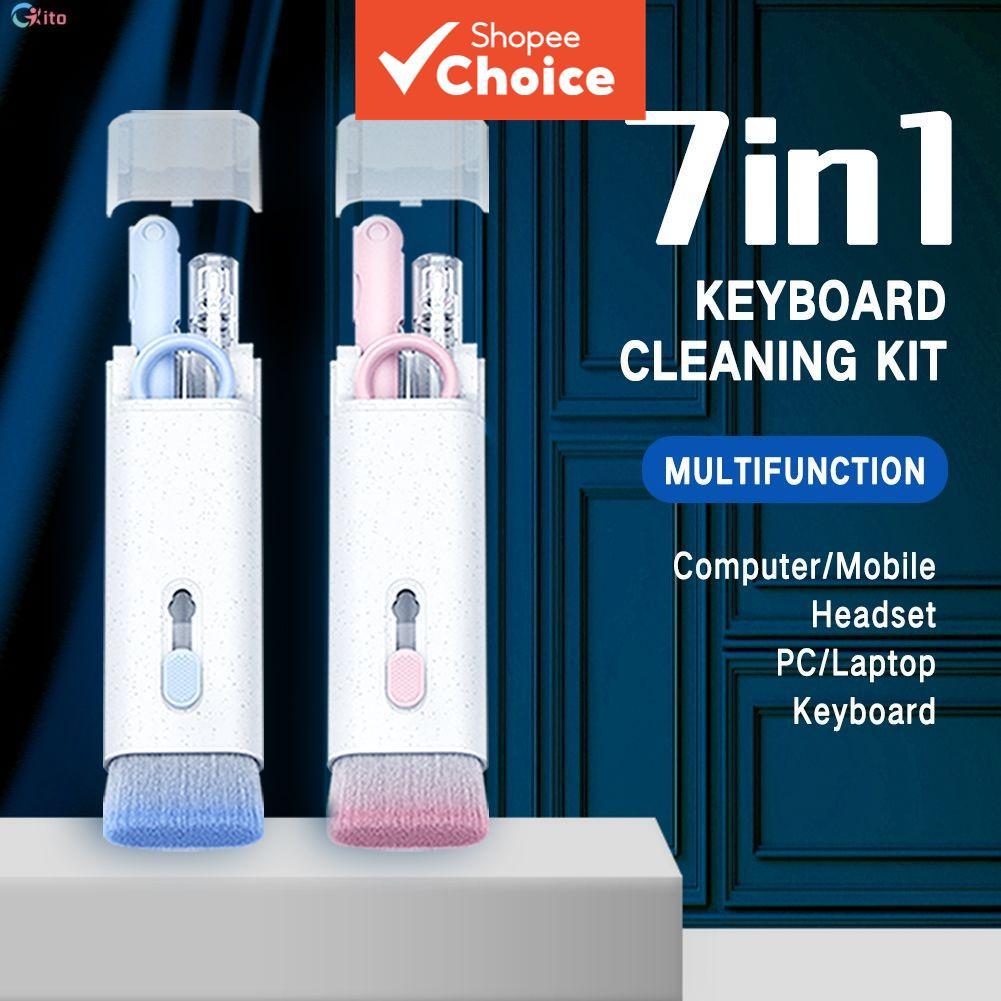 Computer Keyboard Clean Kit Makeup Brush Set Cleaner 7 in 1 for Headset ...