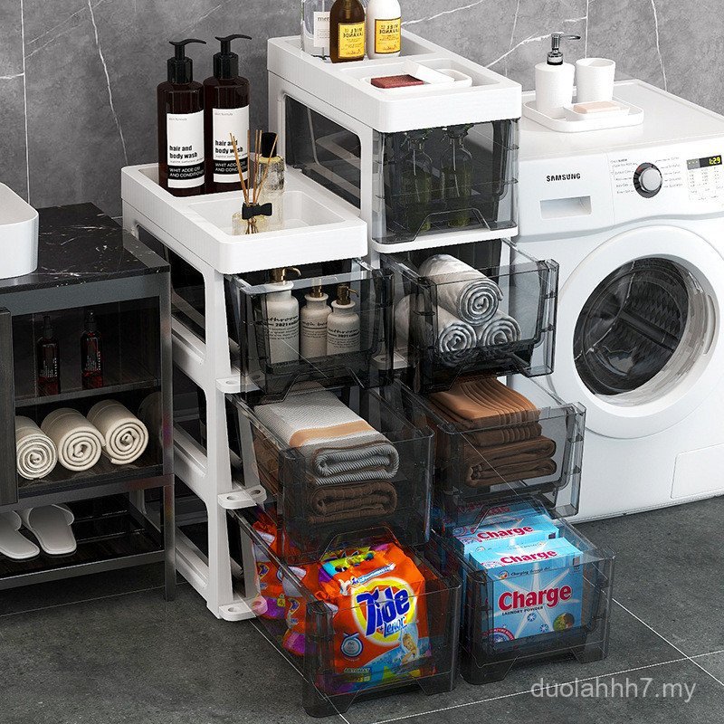 18cm Gap Storage Cabinet Plastic Bathroom Ultra-Narrow Locker Kitchen ...