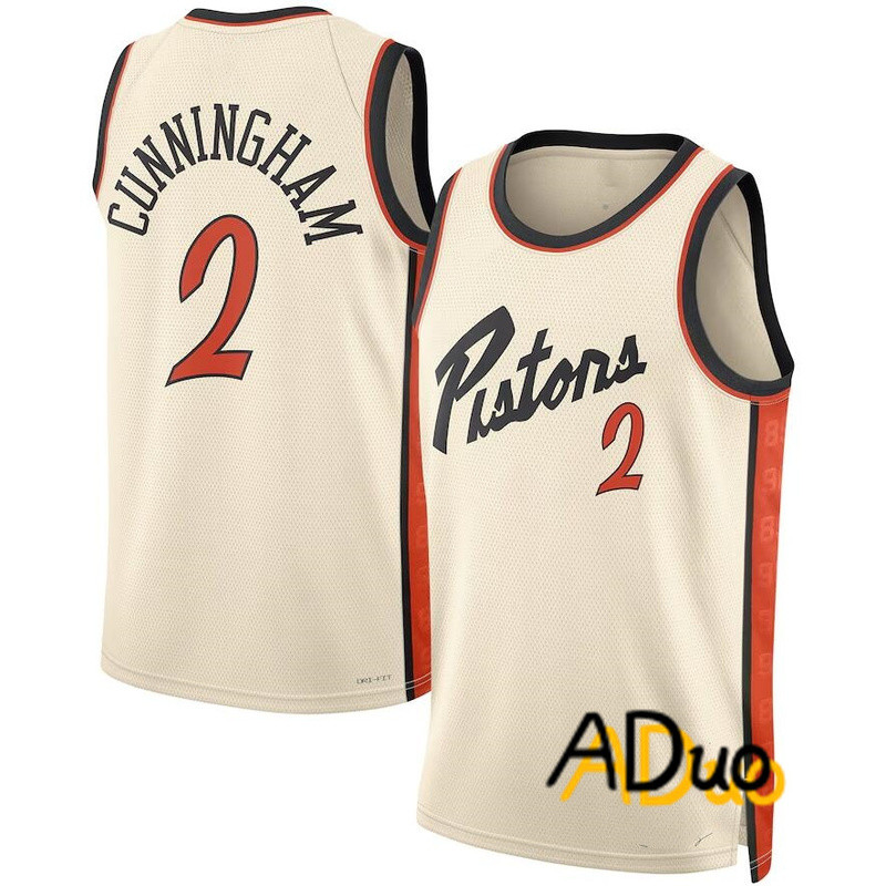 Hot pressed NBA Detroit Pistons #2 Cade Cunningham 2025 City Edition ...