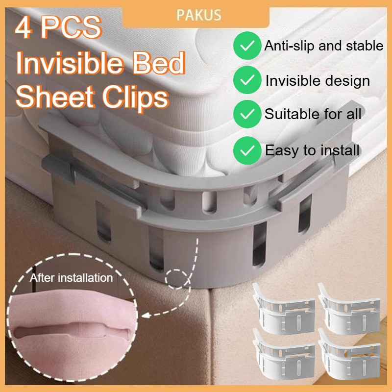 4pcs Bed Sheet Fixing Clip Invisible Universal Non-slip Anti-run Fixing ...