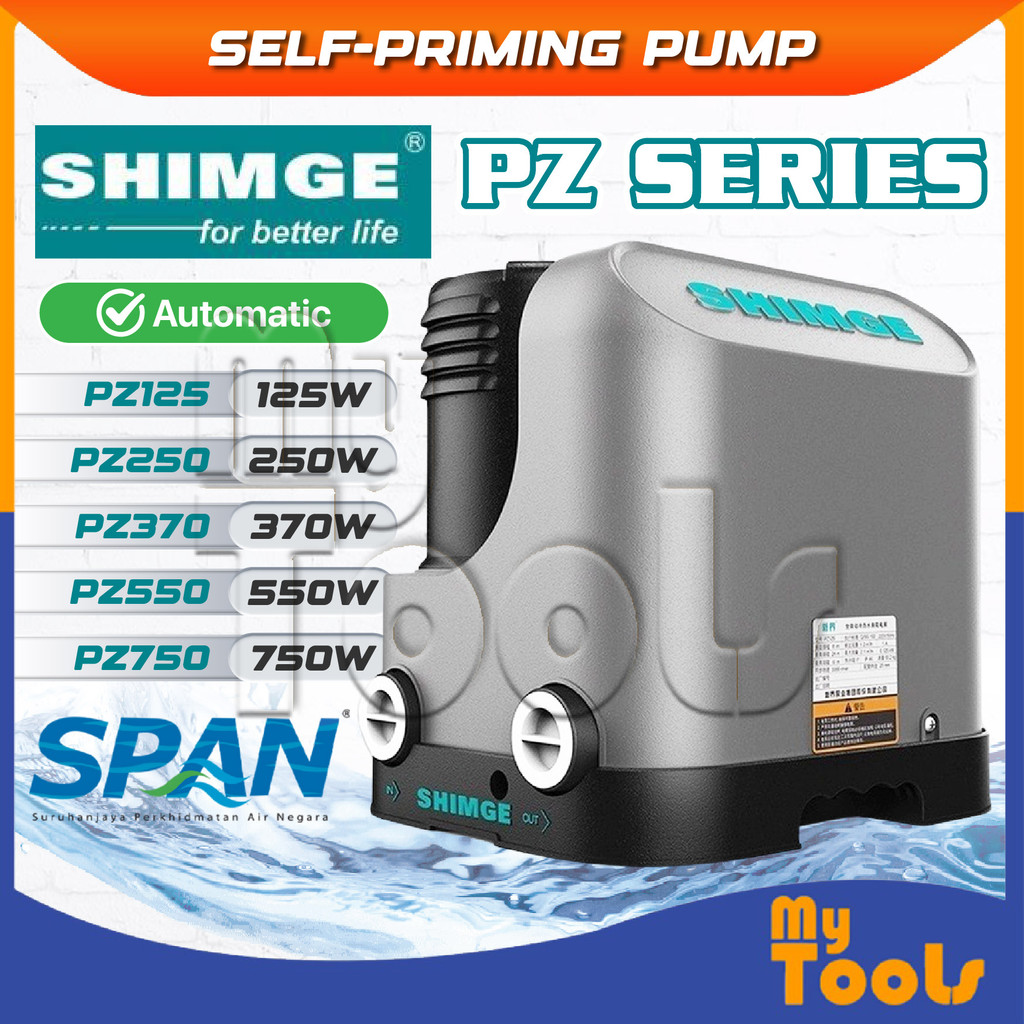 Mytools SHIMGE PZ Series Fully Automatic Self-Priming Booster Pump 125W ...