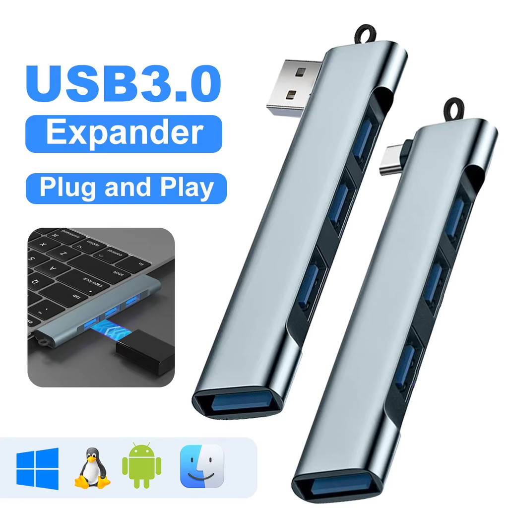 4 In 1 USB Hub for Laptop USB Hub 3.0 USB Splitter Ultra-Slim Data Hub ...