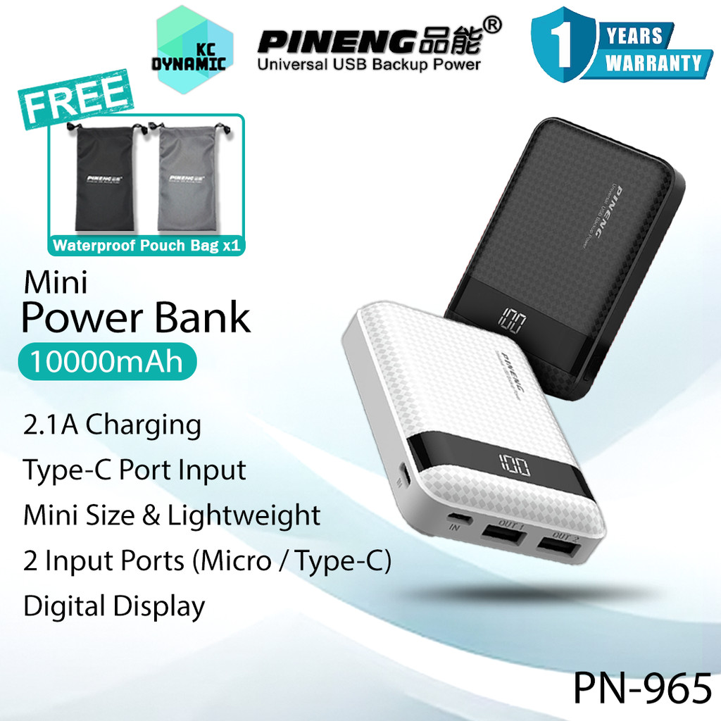 Pineng PN-965 10000mAh Powerbank 2.1A Dual USB Pawer Bank Pineng PN965 ...