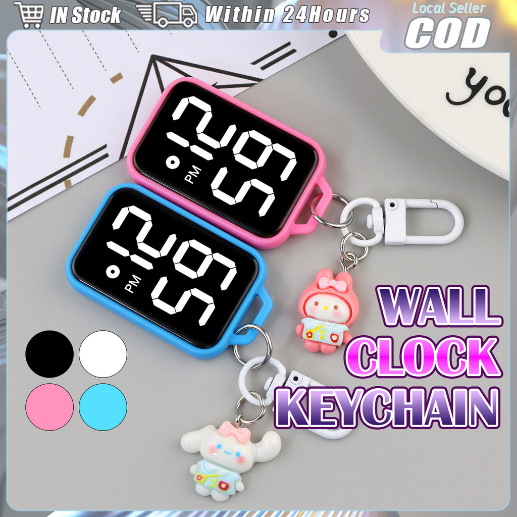 Cute Sanrio LED Digital Display Keychain Watch Square Birthday Gifts ...