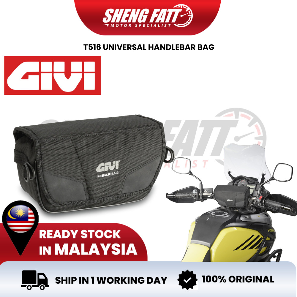 GIVI T516 Universal Handlebar Bag Handlebar Pouch Beg Rider Drag Bar ...