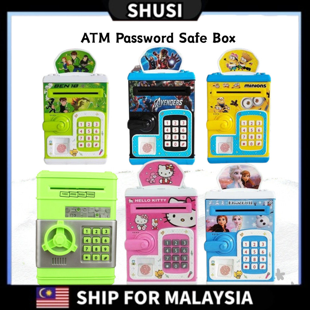 Shusi Music Coin Bank Fingerprint ATM Machine Toys Bank Viral Tabung ...