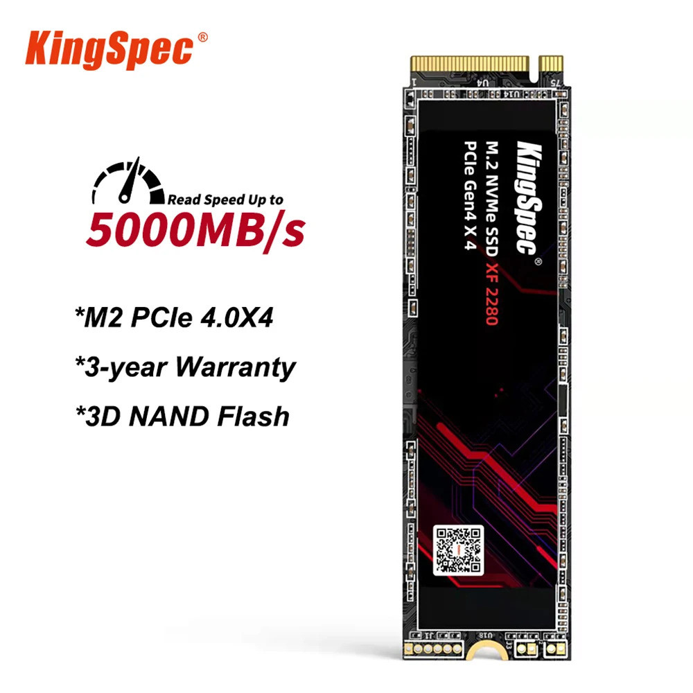 Kingspec Ssd M.2 Nvme 1tb 2tb M2 2280 500g Pcie 4.0 Hd 5000mb/s Nmve ...