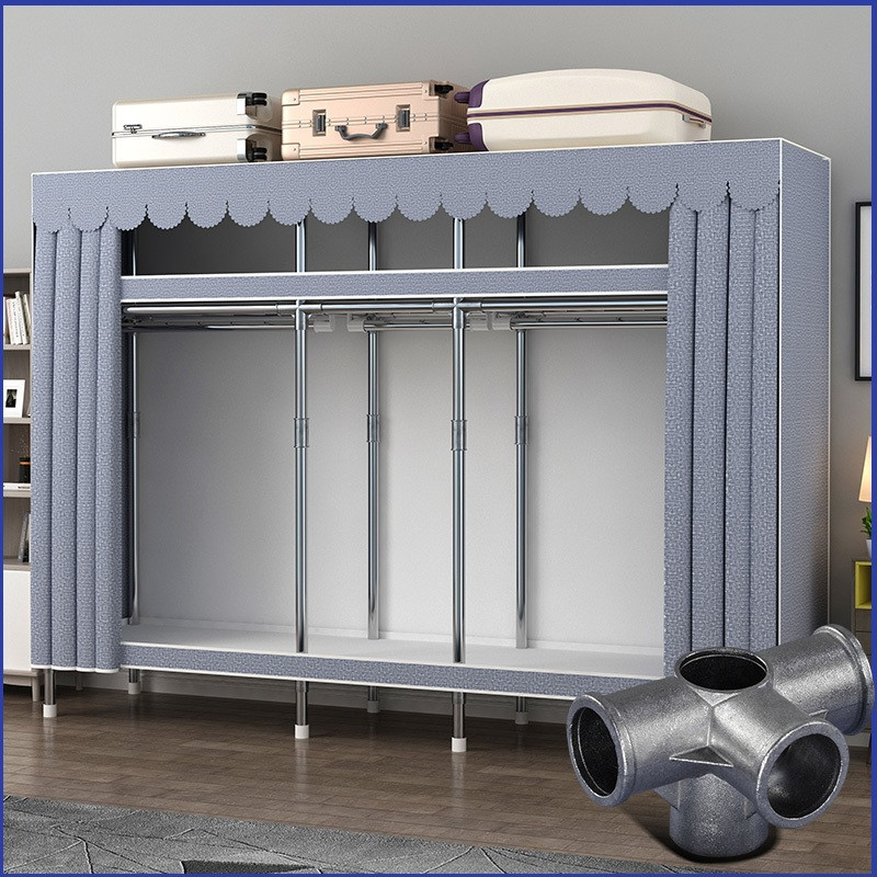 20-Tube Bold Full Steel Frame Alloy Wardrobe for Household Simple ...