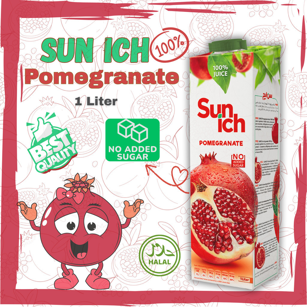 POMEGRANATE 100% NATURAL FRUIT JUICE SUNICH - NO ADDED SUGAR - HIGH ...