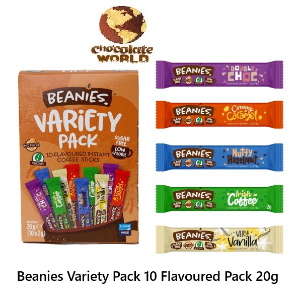 Beanies Variety Pack 10 Flavoured Instant Coffee Sticks 20g | Shopee ...