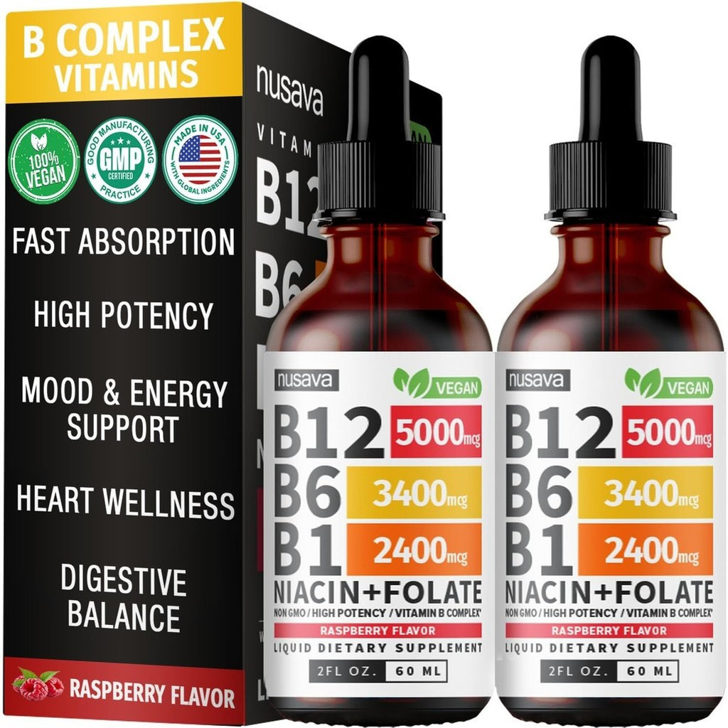 ( Pack) Vitamin B1 and B Liquid Drops, B1 Sublingual Vitamin B Complex ...