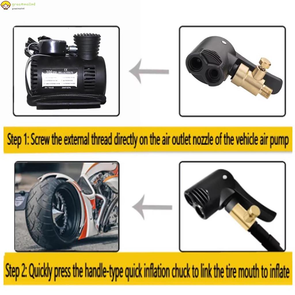 Portable Nozzle Slang Adapter Brass Locking Tire Inflator Nozzle ...