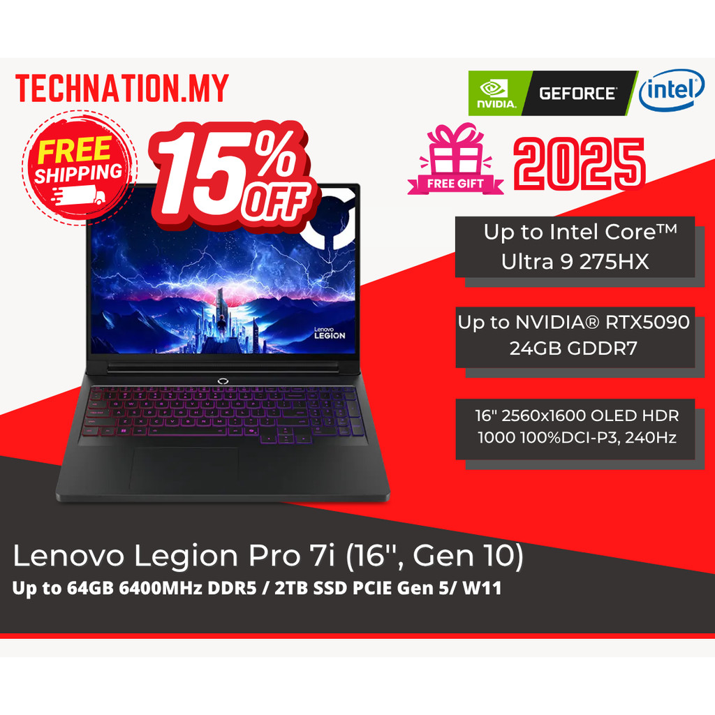 🔥[2025] Lenovo Legion Pro 7i 16 Gen 10 (Intel Ultra 9 275HX/RTX5090/Gen ...
