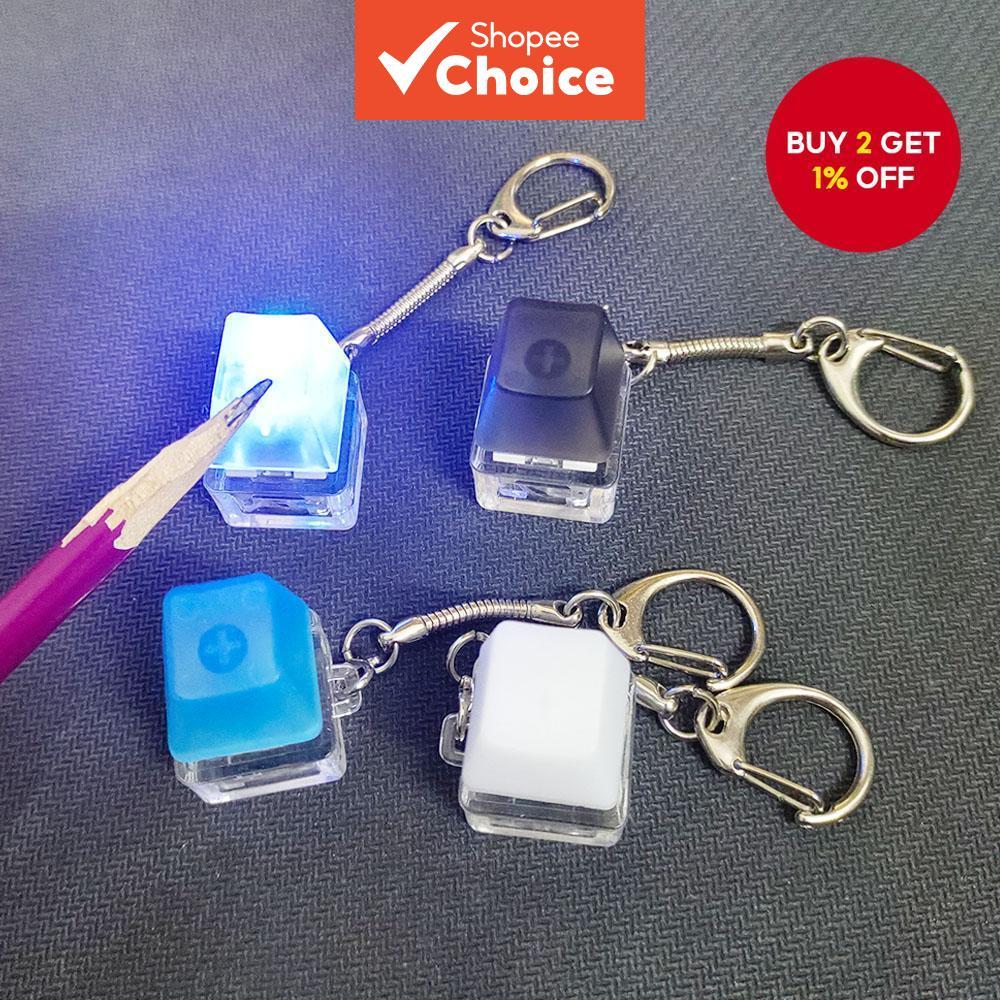 7 Colors Light Keychain Decompression Fingertip Press Toy Mechanical ...