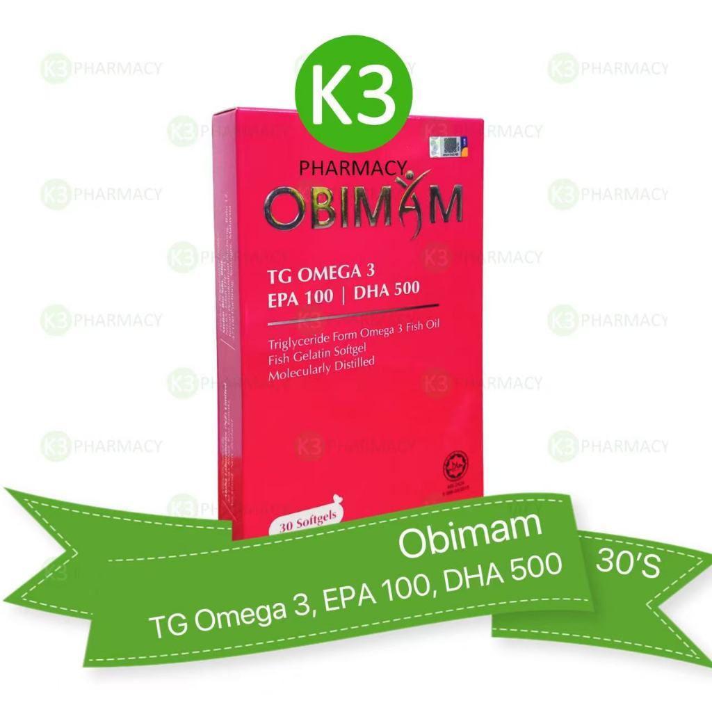 Obimam TG Omega 3 (EPA 100 | DHA 500) Fish Gelatin Softgel (30's ...