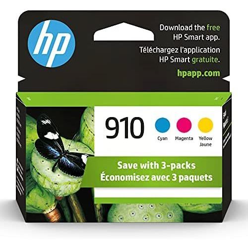 HP 910 Cyan, Magenta, Yellow Ink Cartridges for HP Printers (3-pack ...