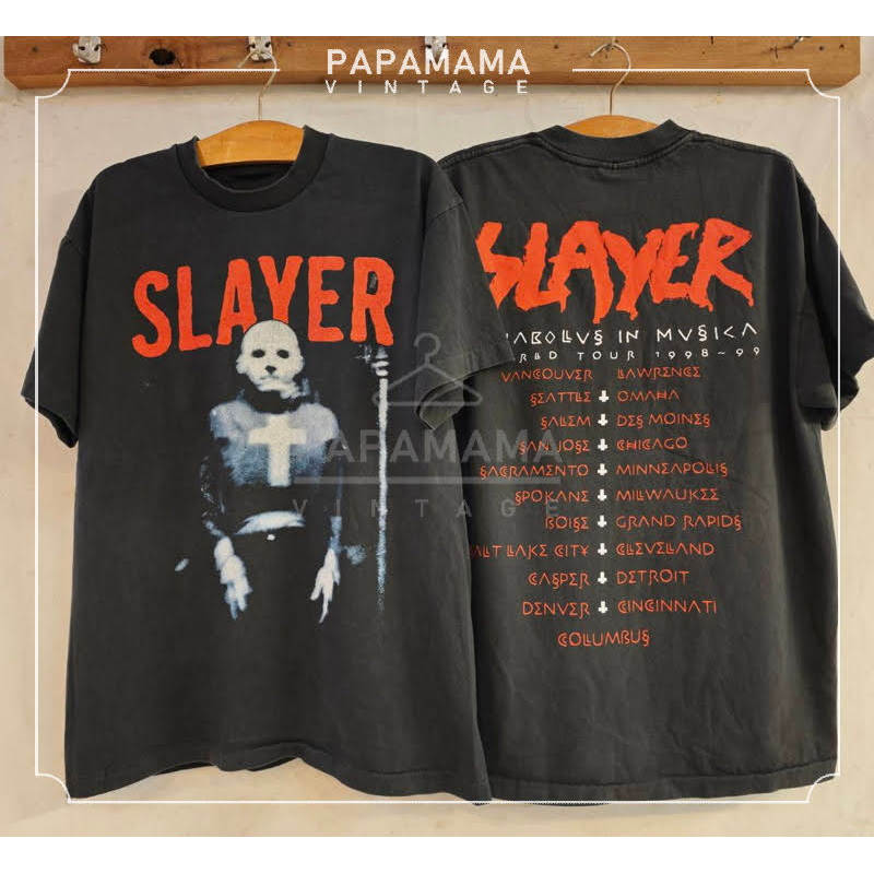 SLAYER World Tour 1998-1999 Bio Washed shirt Rapama vintage Rock Band ...