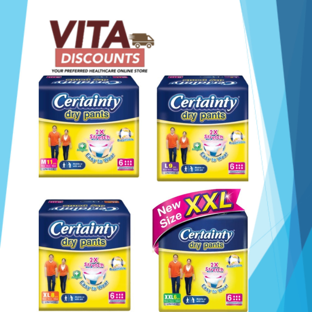 [PACK REGULAR KECIL] CERTAINTY DRYPANTS ADULTS DIAPERS M 10S / L 9S ...