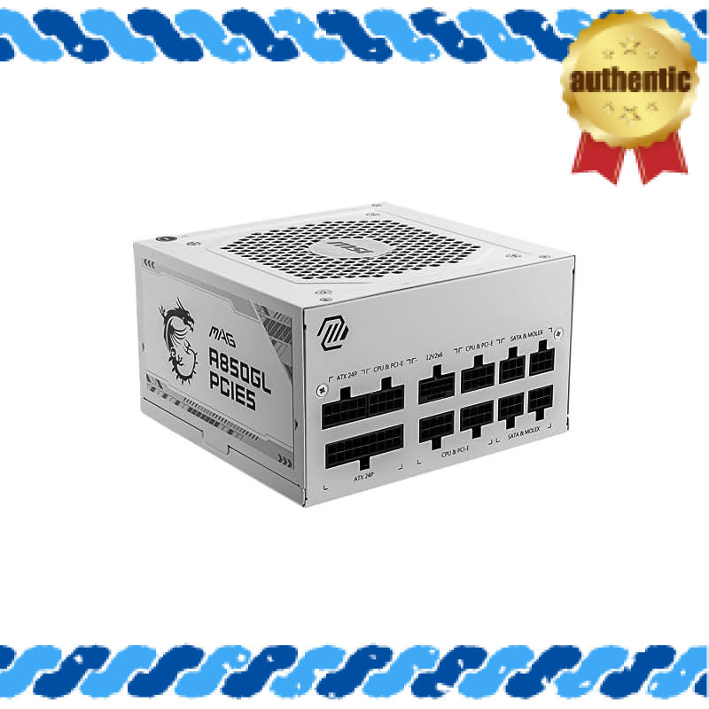 MSI MAG A850GL PCIe5 WHITE PC Power Supply Unit 850W ATX3.1/PCIe 5.1 ...