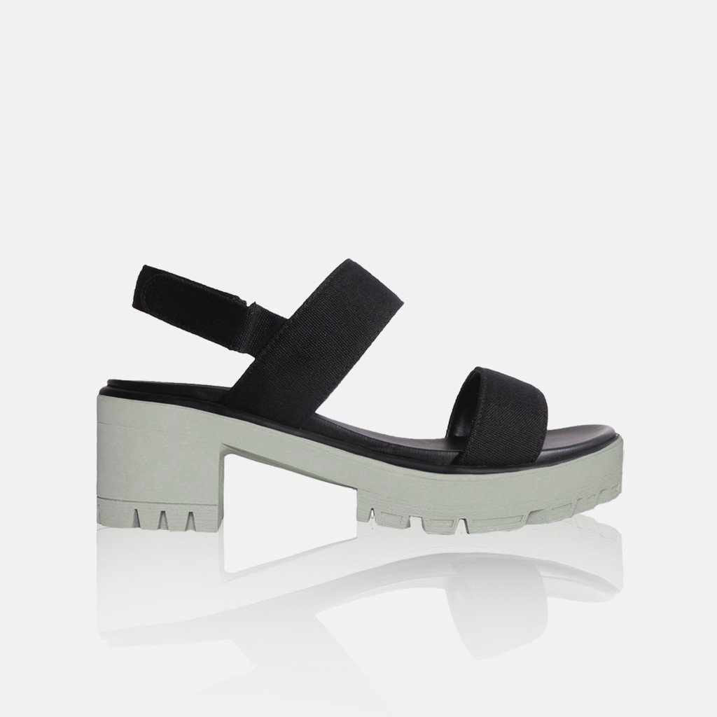 MKS Double Strap high Black Grey | Shopee Malaysia