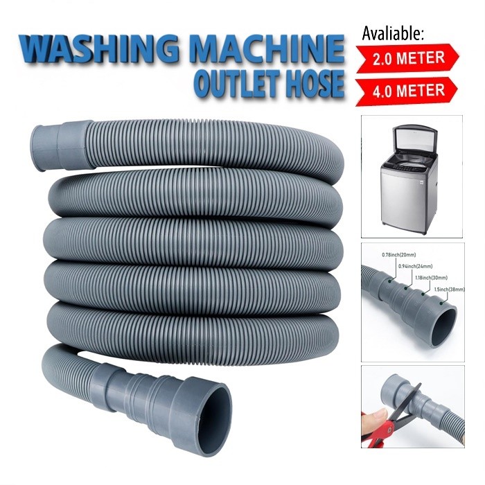 Washing Machine Dishwasher Drain Hose Outlet Water Pipe 2m 4m/Paip ...