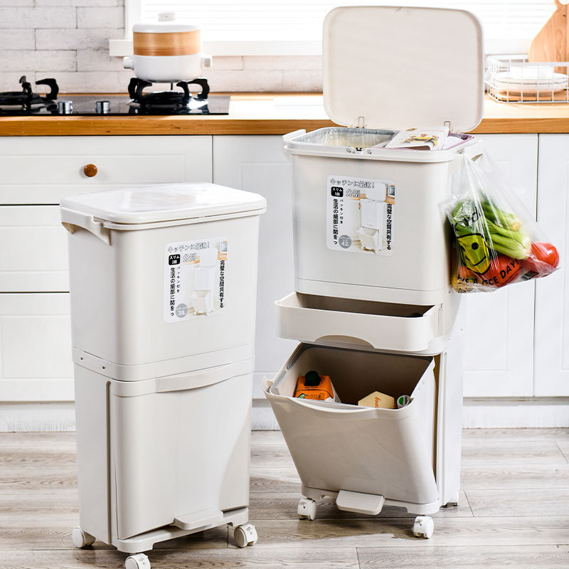 tong sampah tong sampah bertutup Kitchen Waste Dry Wet Separation ...