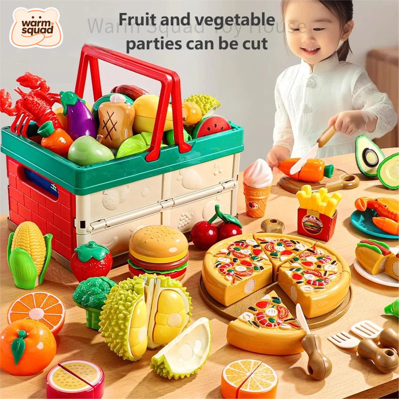 Kids’ Simulation Fruit Cutting Toy Set- Cuttable Peelable Fruits ...
