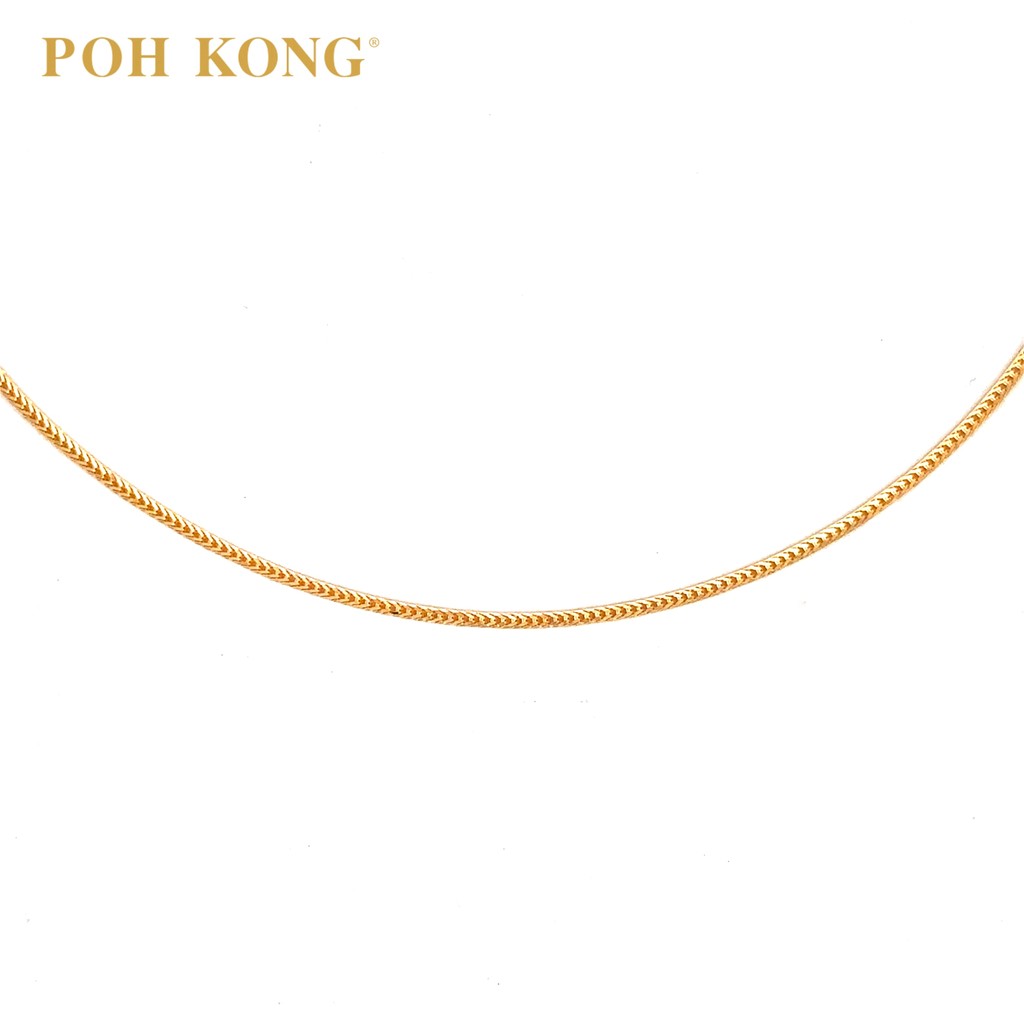 POH KONG 916/22K Yellow Gold V-Shape Chain With Lobster Clasp | Shopee ...