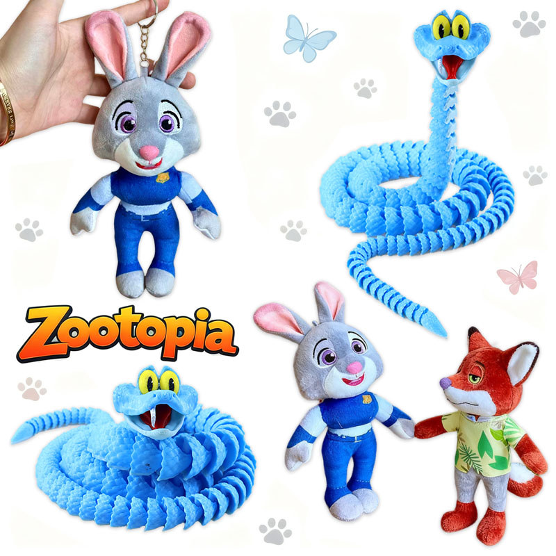 3D Printed Zootopia 2 Gary De'Snake Movable Joint Action Figure Judy ...
