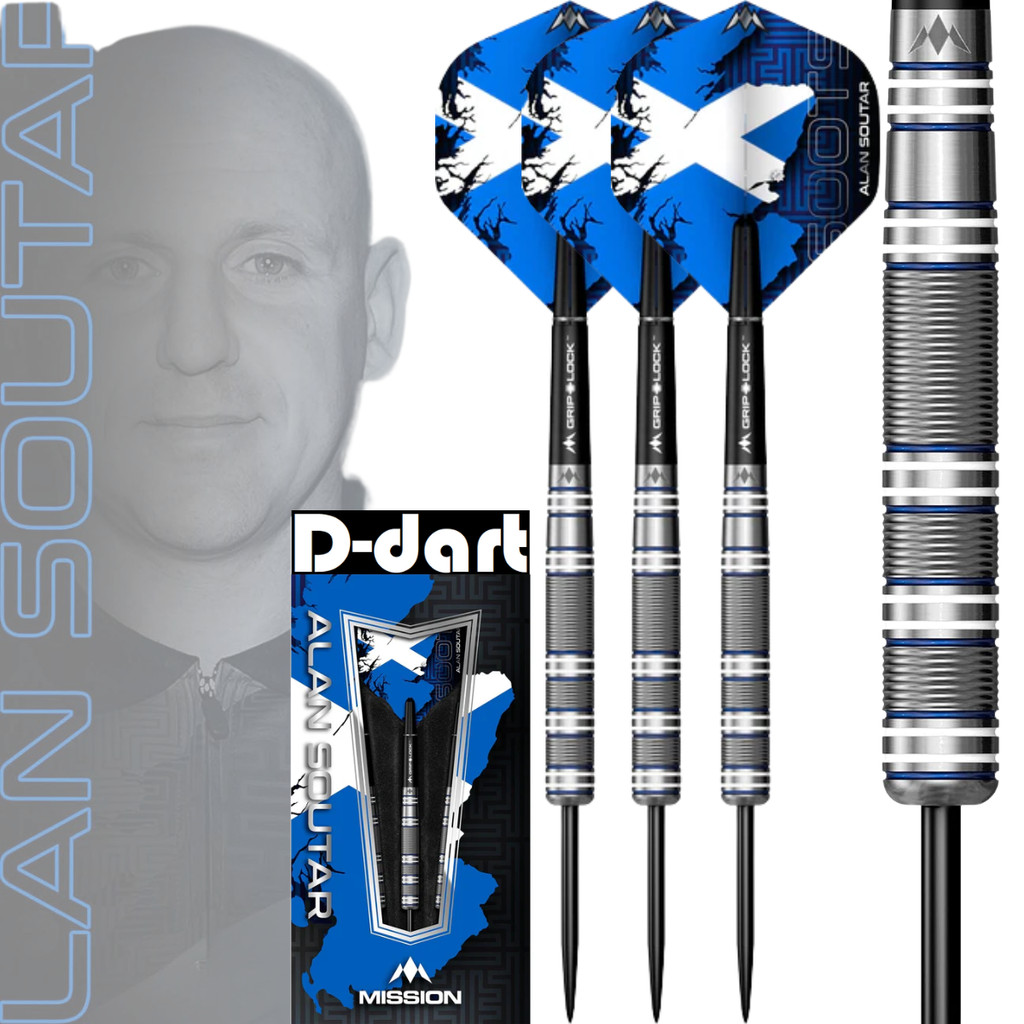 MISSION STEEL TIP DART - 24G Alan Soutar Soots Blue White 95% Tungsten ...